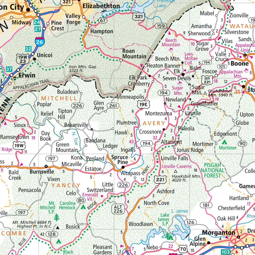 Rand McNally North Carolina State Map by Rand McNally Publishing ...