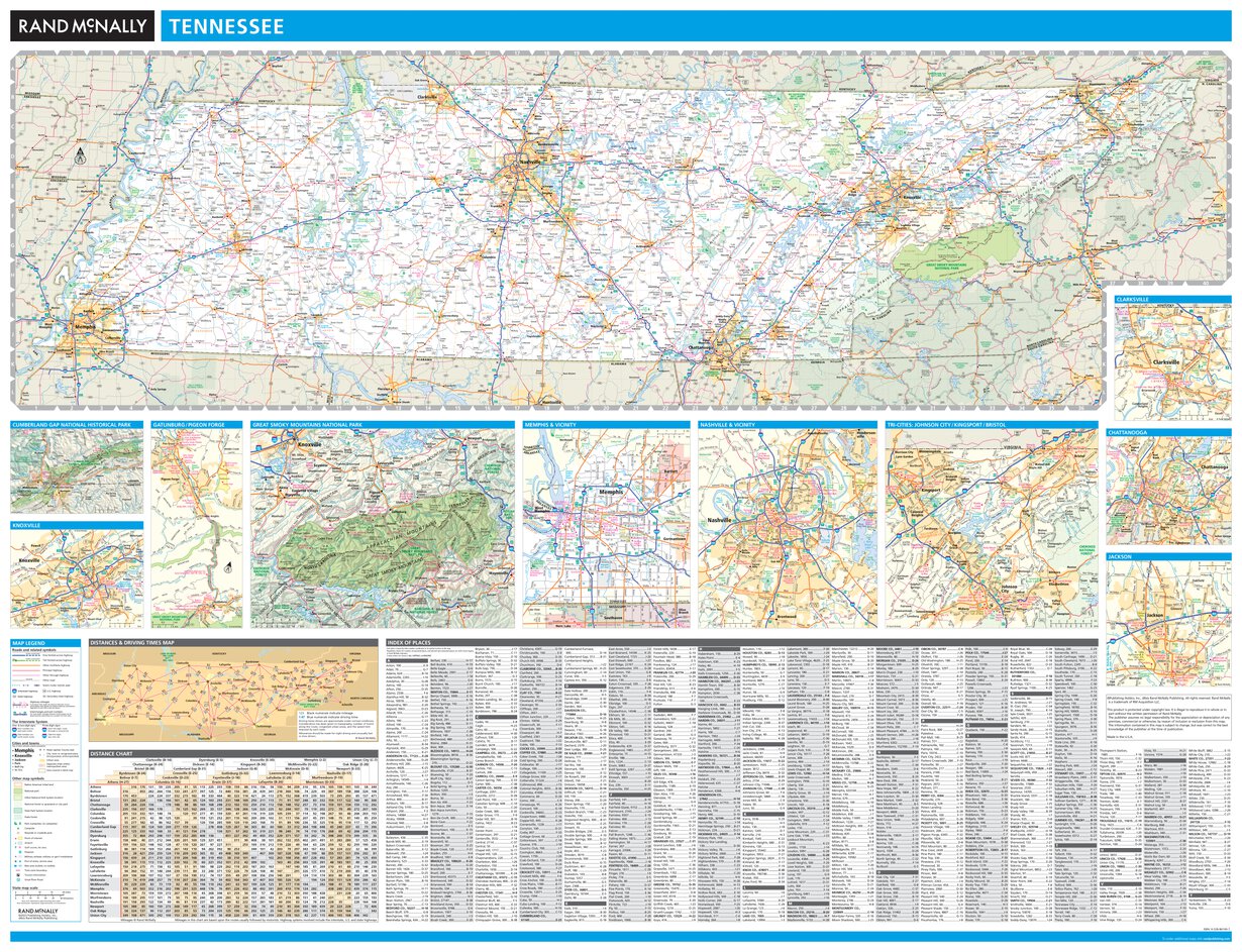 Rand McNally Tennessee State Map by Rand McNally Publishing | Avenza Maps