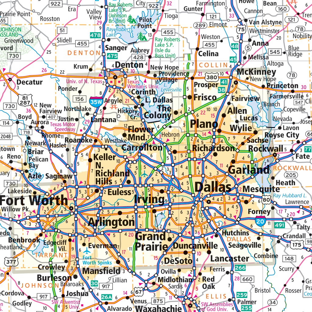 Rand McNally Texas State Map by Rand McNally Publishing | Avenza Maps