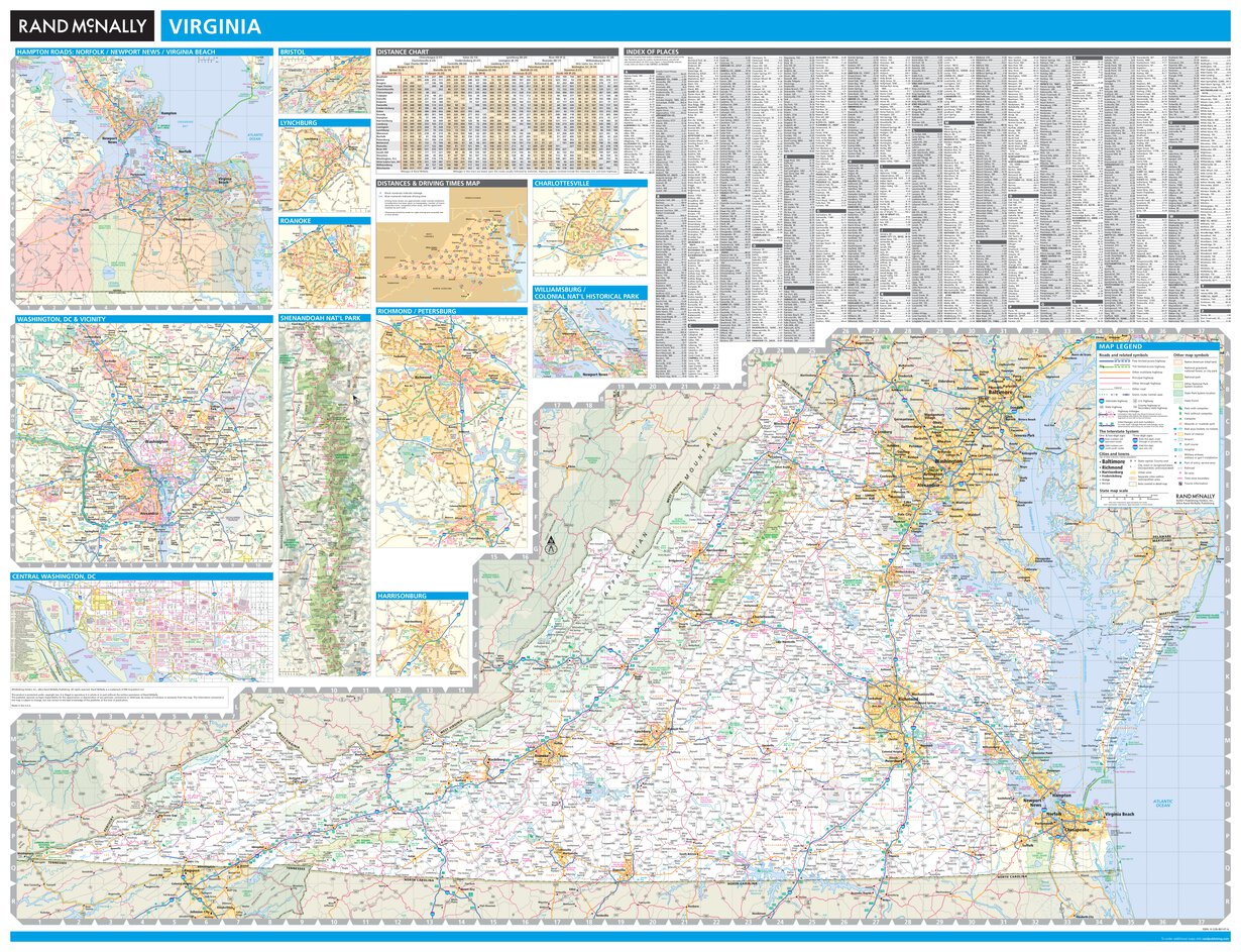 Rand McNally Virginia State Map by Rand McNally Publishing | Avenza Maps