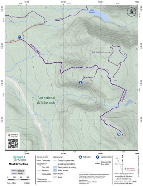 Prêt-à-Partir | Mont Richardson Map by Rando Quebec | Avenza Maps
