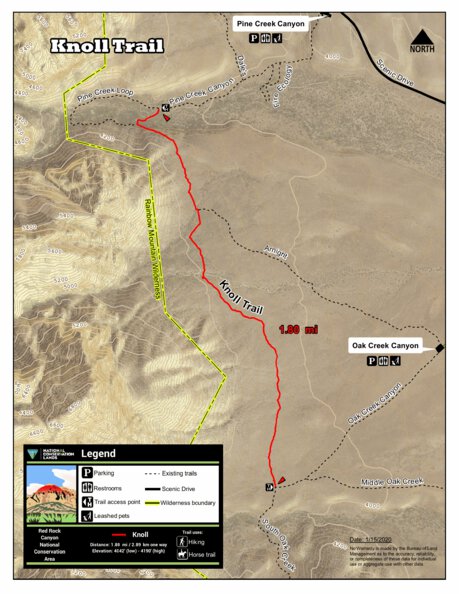 knoll Trail Map by Red Rock Canyon National Conservation Area | Avenza Maps
