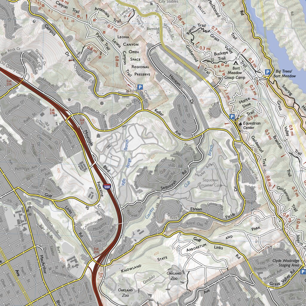 Oakland Hills and Pleasanton Ridge Map by Redwood Hikes Press | Avenza Maps
