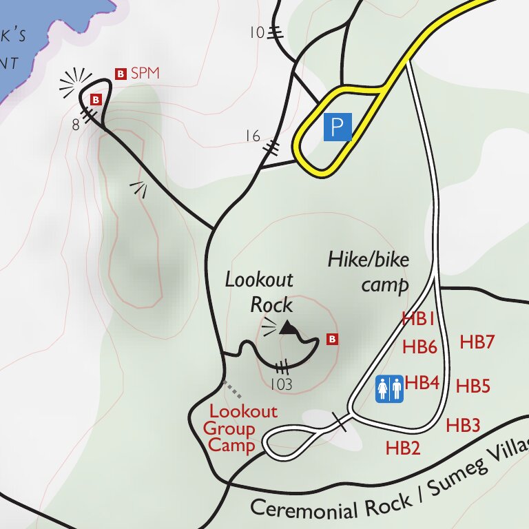 Sue-meg State Park campgrounds Map by Redwood Hikes Press | Avenza Maps