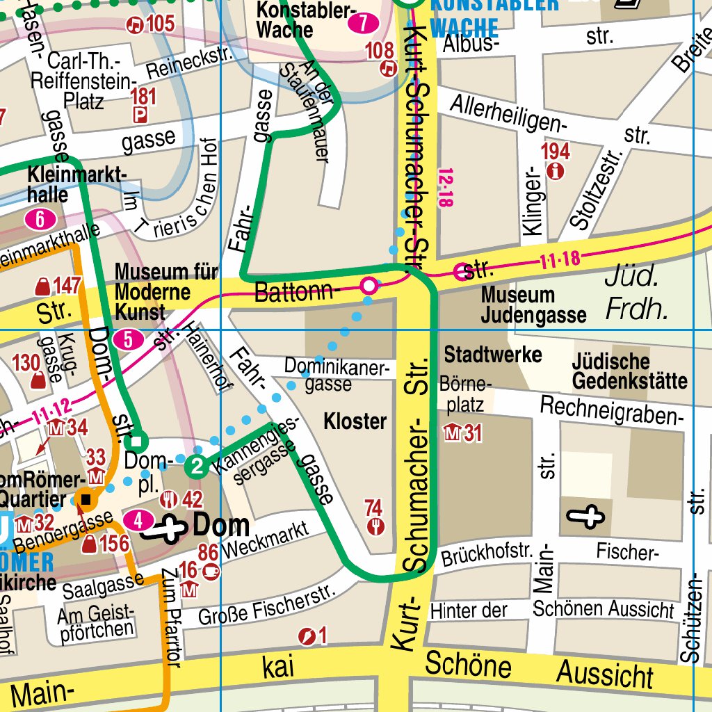 Citymap Frankfurt 2025 Map by Reise Know-How Verlag Peter Rump GmbH | Avenza Maps
