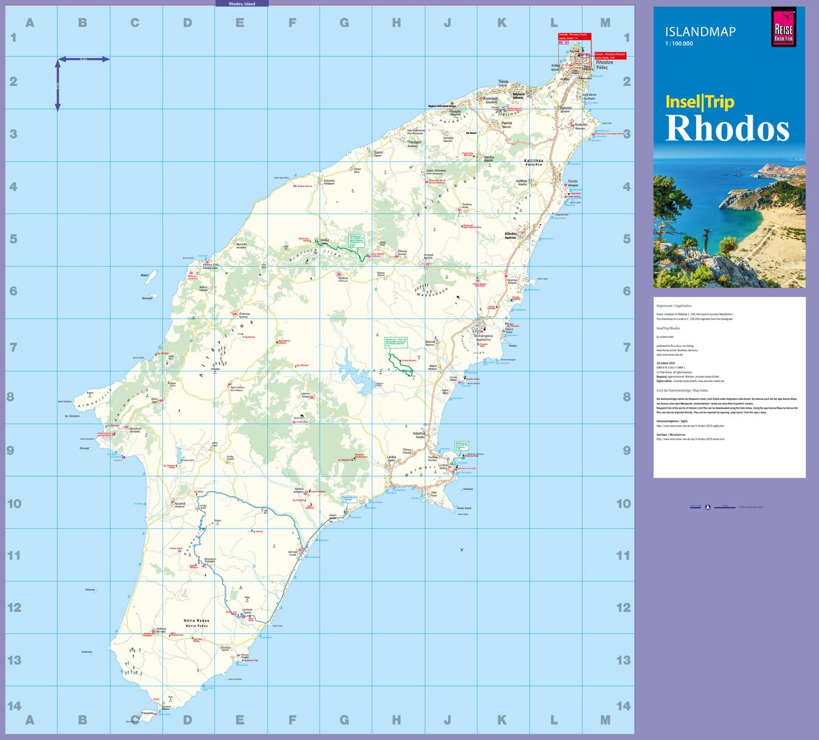 Islandmap Rhodes 2025 Map by Reise Know-How Verlag Peter Rump GmbH ...