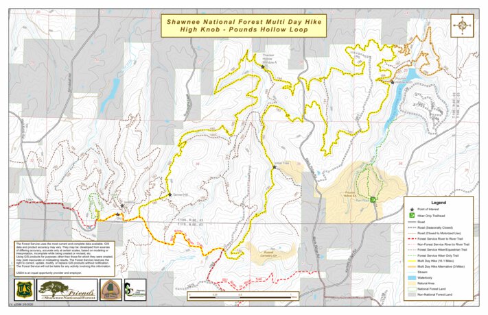 High Knob Pounds Hollow Multi-Day Hike Map by River to River Trail ...