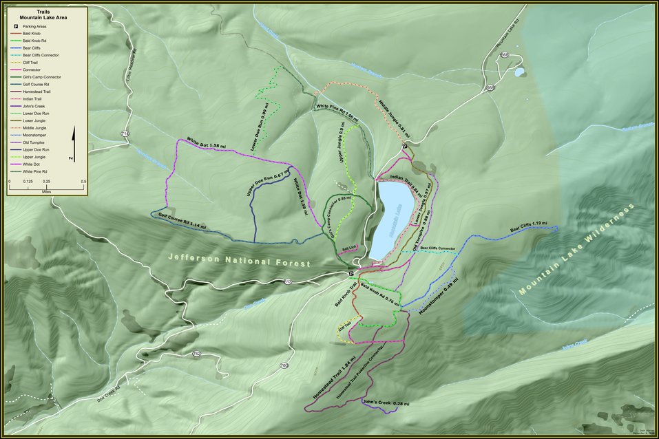 Mountain Lake Area Trails Map by RockGardener Maps | Avenza Maps