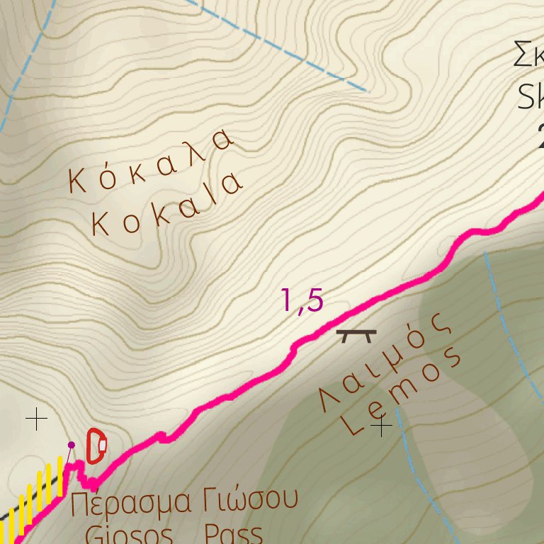 ROUTE maps Winter Trail Petrostrouga - Muses Plateau (Mt. Olympus) Map ...