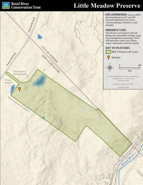 RRCT Little Meadow Preserve Map by Royal River Conservation Trust ...