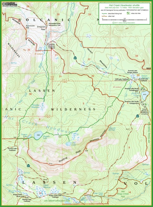 Hat Creek Headwaters trail Map by Sacramento Valley Hiking Conference ...
