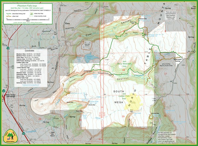Phantom Falls hike Map by Sacramento Valley Hiking Conference | Avenza Maps