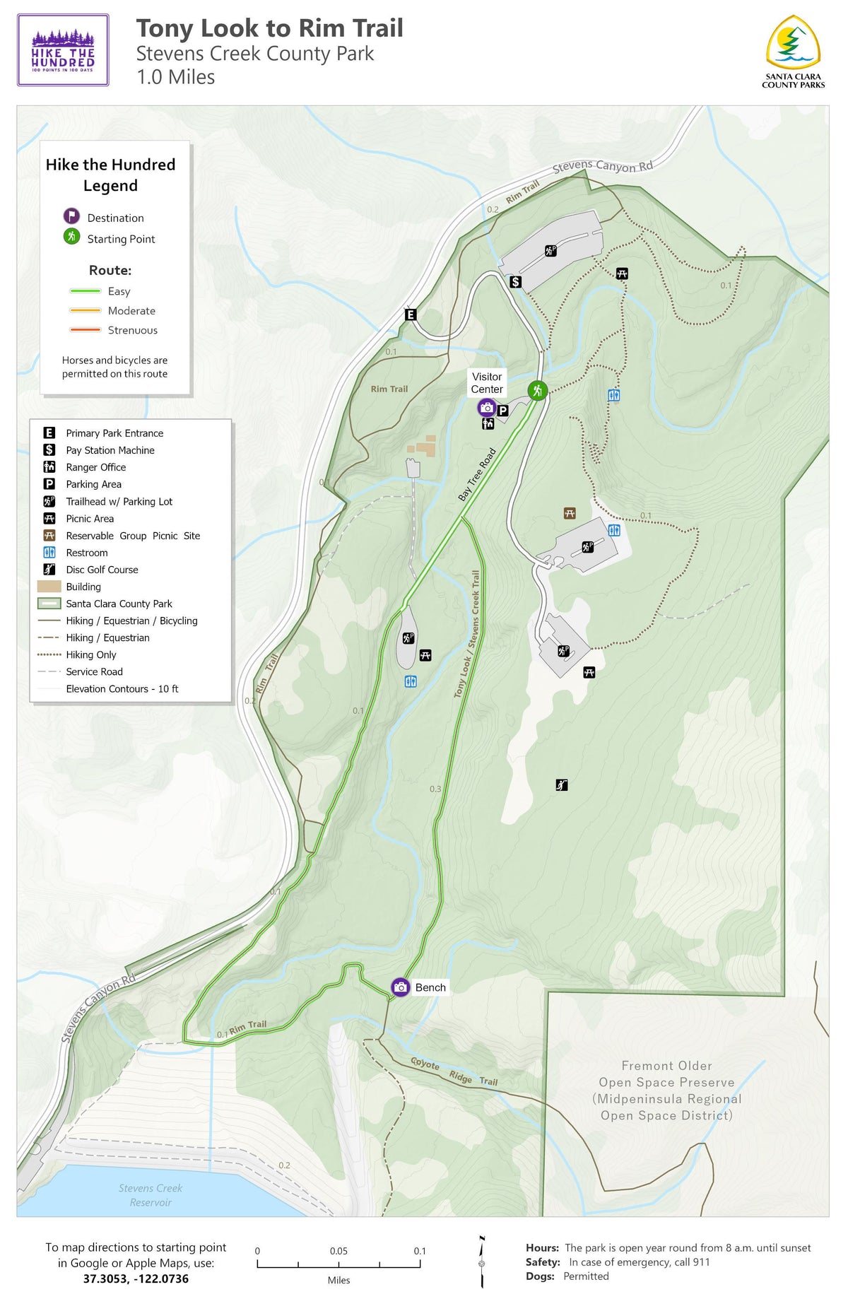 Hike the Hundred - 2024 Map by Santa Clara County Parks and Recreation ...