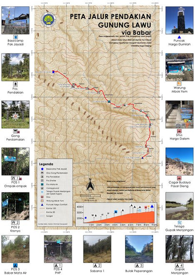 Peta Jalur Pendakian Gunung Lawu via Babar Map by Savana Adventure Indonesia | Avenza Maps