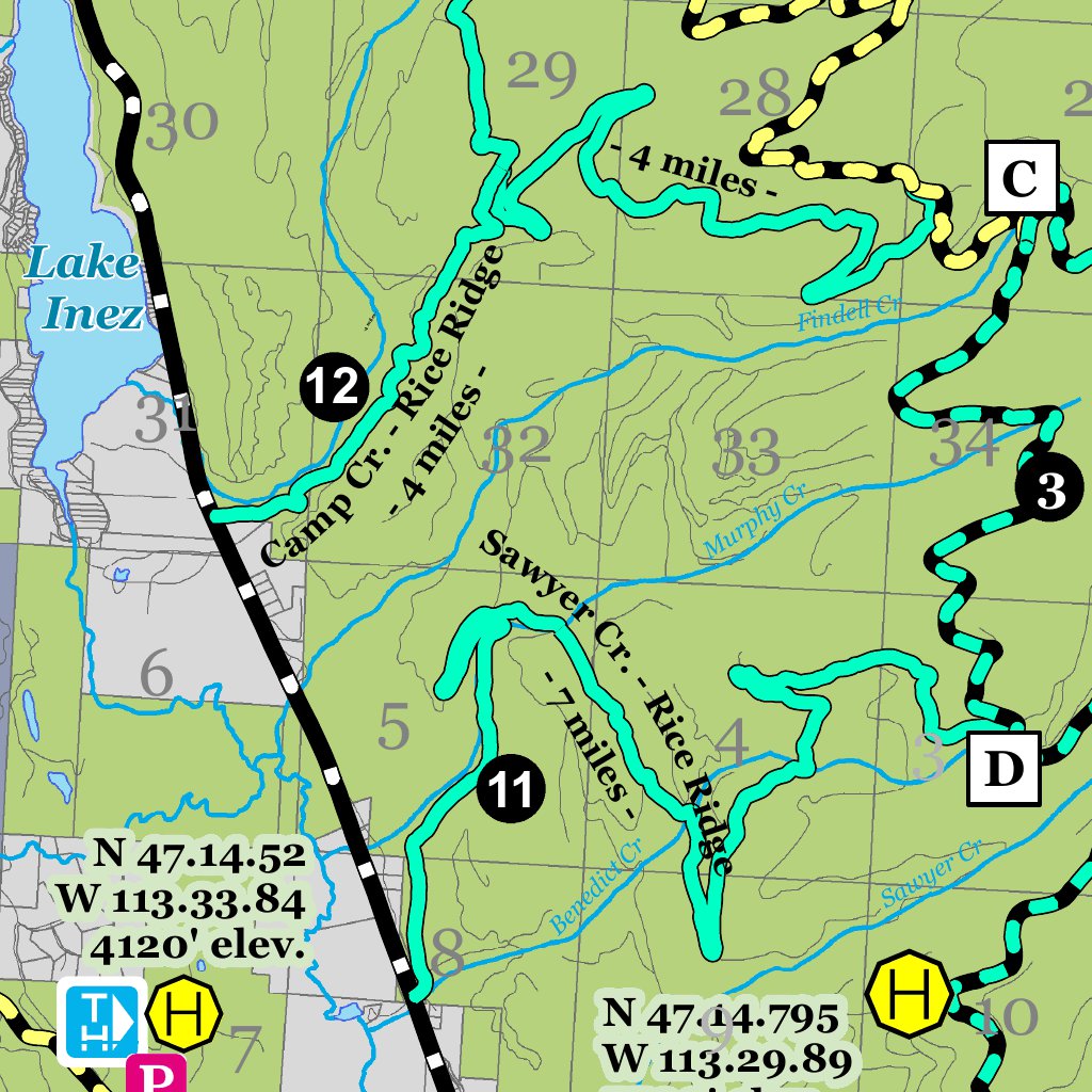 Seeley Lake Driftriders Map by Scenic Montana Trails | Avenza Maps