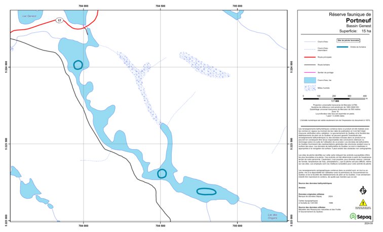 Bassin Genest (Portneuf) Map by Sepaq | Avenza Maps