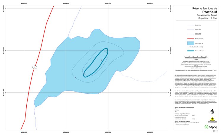 Deuxième lac Triplet (Portneuf) Map by Sepaq | Avenza Maps