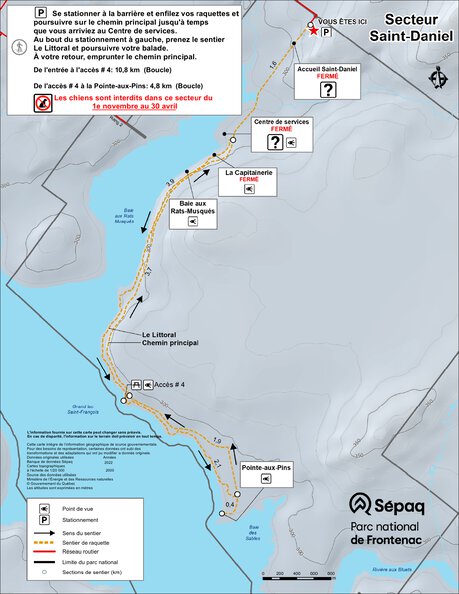 Parc national de Frontenac - Carte des activités hivernales (Secteur ...