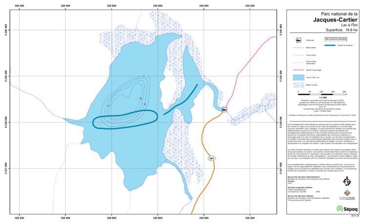 Lac à l'Îlot (Jacques-Cartier) Map by Sepaq | Avenza Maps