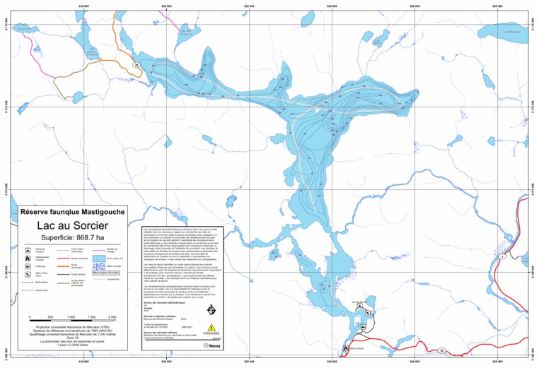 Lac au Sorcier (Mastigouche) Map by Sepaq | Avenza Maps