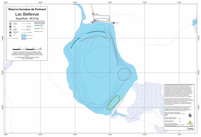 Lac Bellevue (Portneuf) Map by Sepaq | Avenza Maps