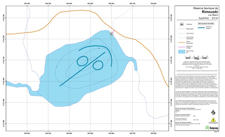 Lac Blanc (Rimouski) Map by Sepaq | Avenza Maps