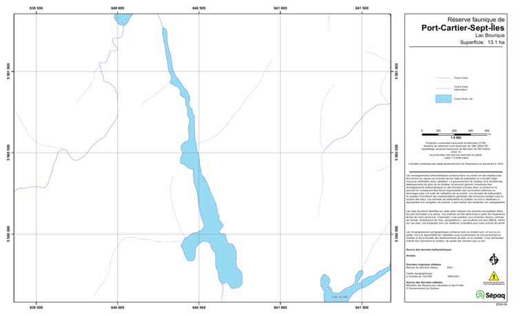 Lac Bourque (Port-Cartier-Sept-Îles) Map by Sepaq | Avenza Maps