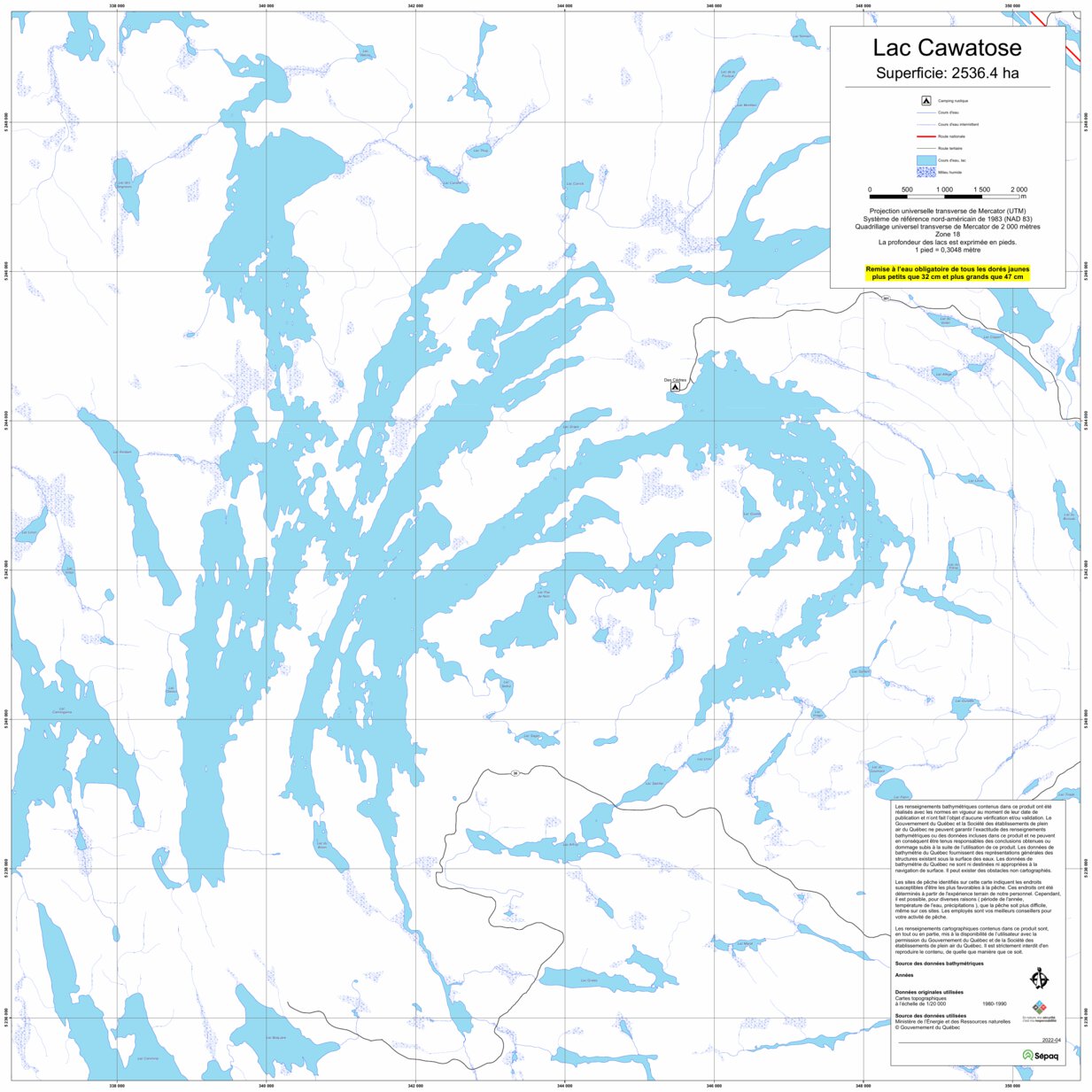 Lac Cawatose (La Vérendrye) Map by Sepaq | Avenza Maps