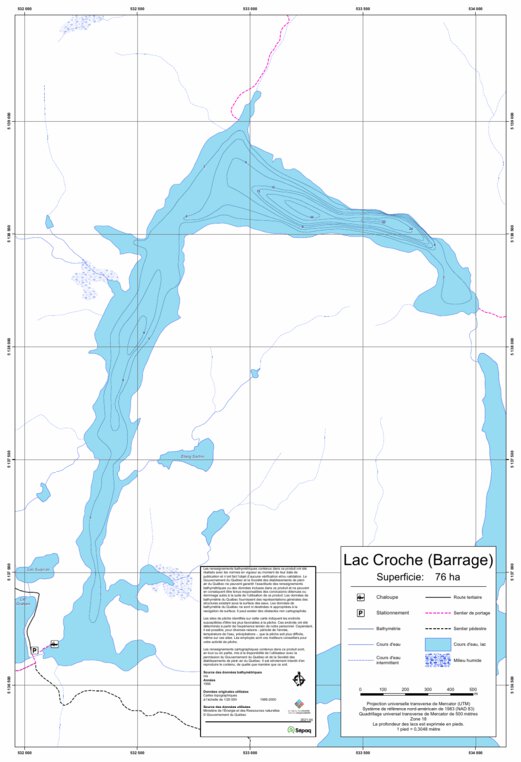 Lac Croche-Barrage (Mont-Tremblant) Map by Sepaq | Avenza Maps