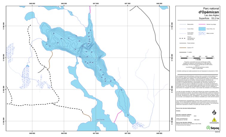 Lac des Aigles (Opémican) Map by Sepaq | Avenza Maps