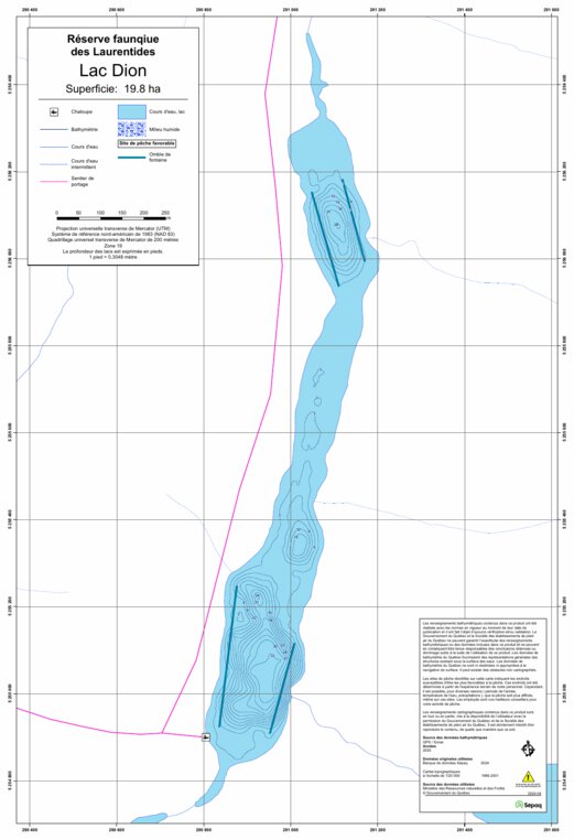 Lac Dion (Laurentides) Map by Sepaq | Avenza Maps