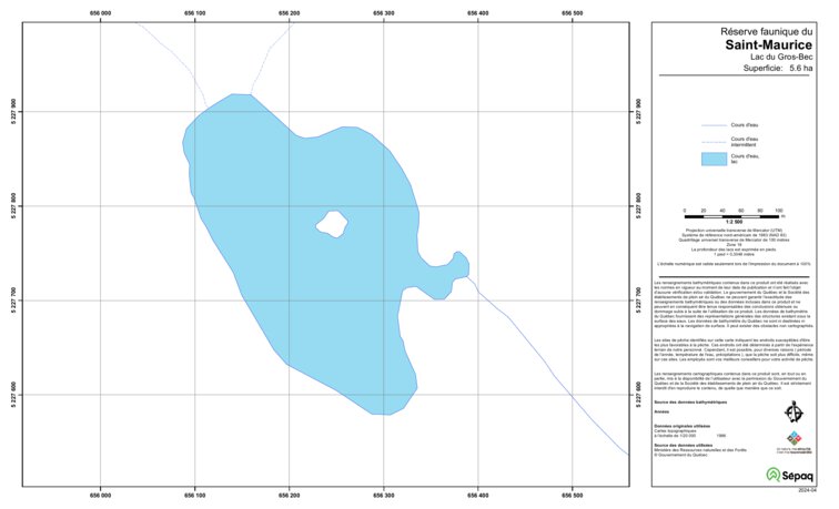 Lac du Gros-Bec (Saint-Maurice) Map by Sepaq | Avenza Maps