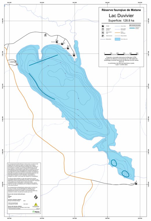 Lac Duvivier (Matane) Map by Sepaq | Avenza Maps