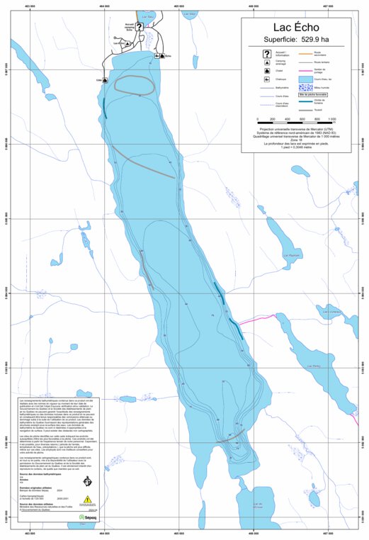 Lac Écho (Papineau-Labelle) Map by Sepaq | Avenza Maps