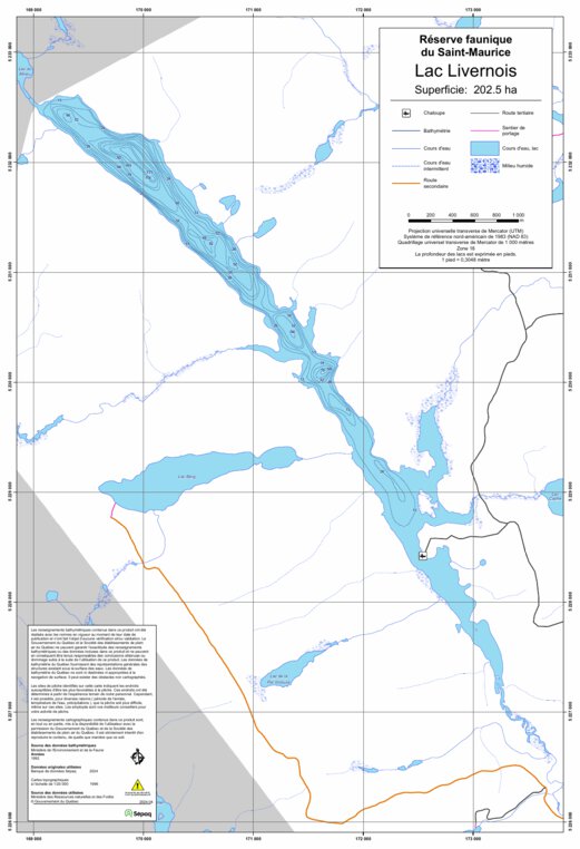 Lac Livernois (Saint-Maurice) Map by Sepaq | Avenza Maps