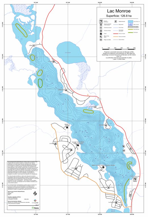 Lac Monroe (Mont-Tremblant) Map by Sepaq | Avenza Maps