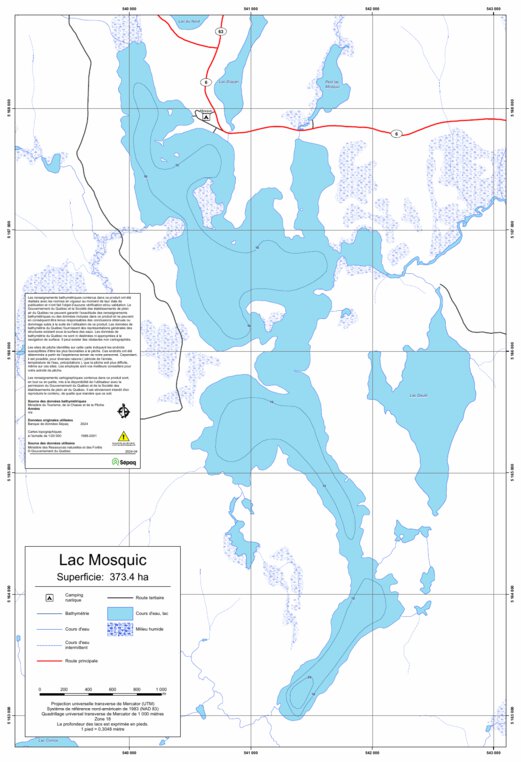 Lac Mosquic (Rouge-Matawin) Map by Sepaq | Avenza Maps