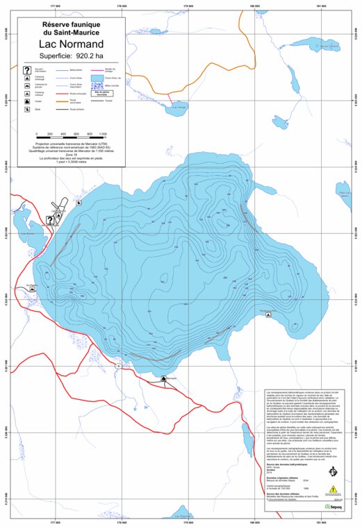 Lac Normand (Saint-Maurice) Map by Sepaq | Avenza Maps