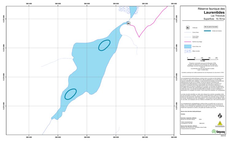 Lac Théodule (Laurentides) Map by Sepaq | Avenza Maps