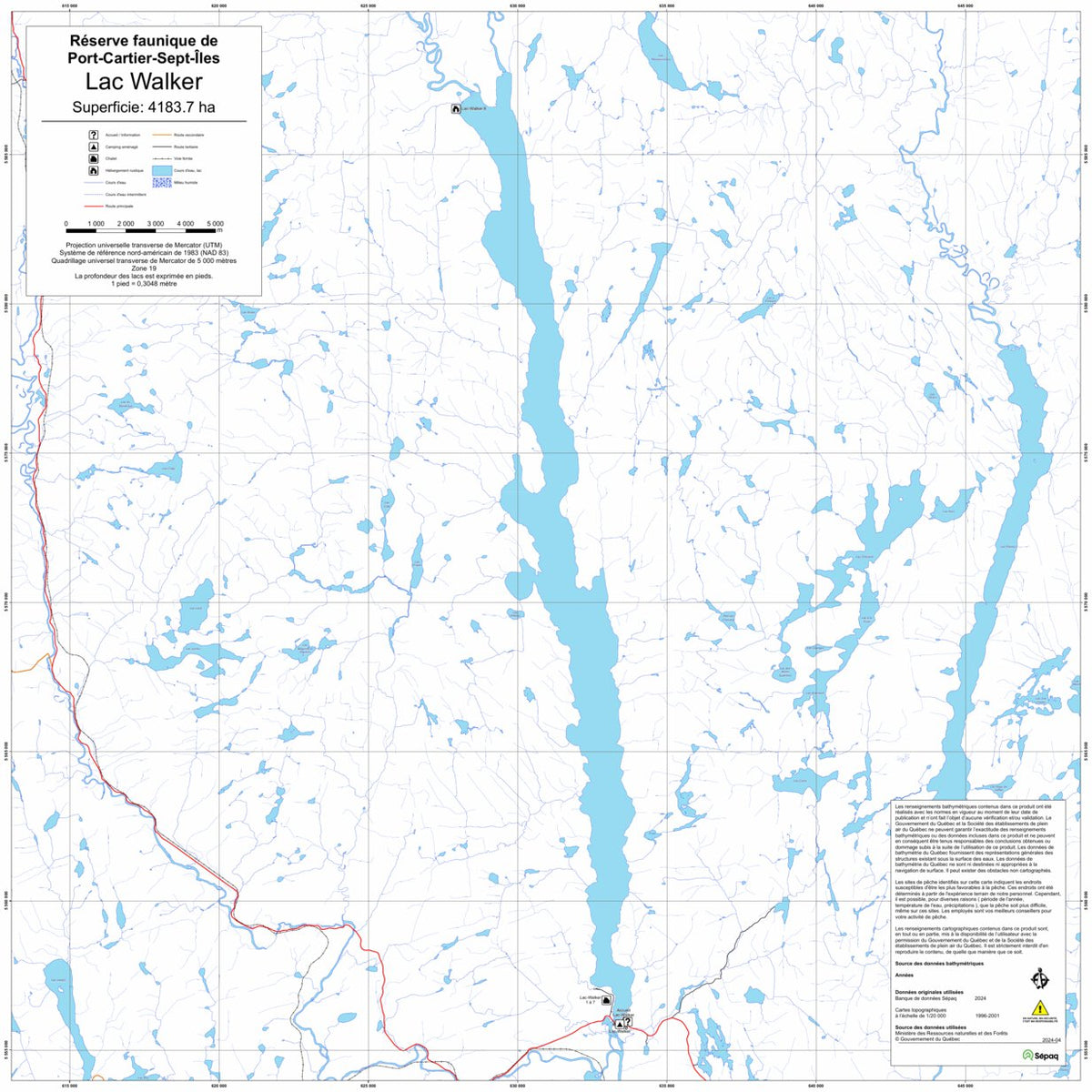Lac Walker (Port-Cartier-Sept-Îles) Map by Sepaq | Avenza Maps