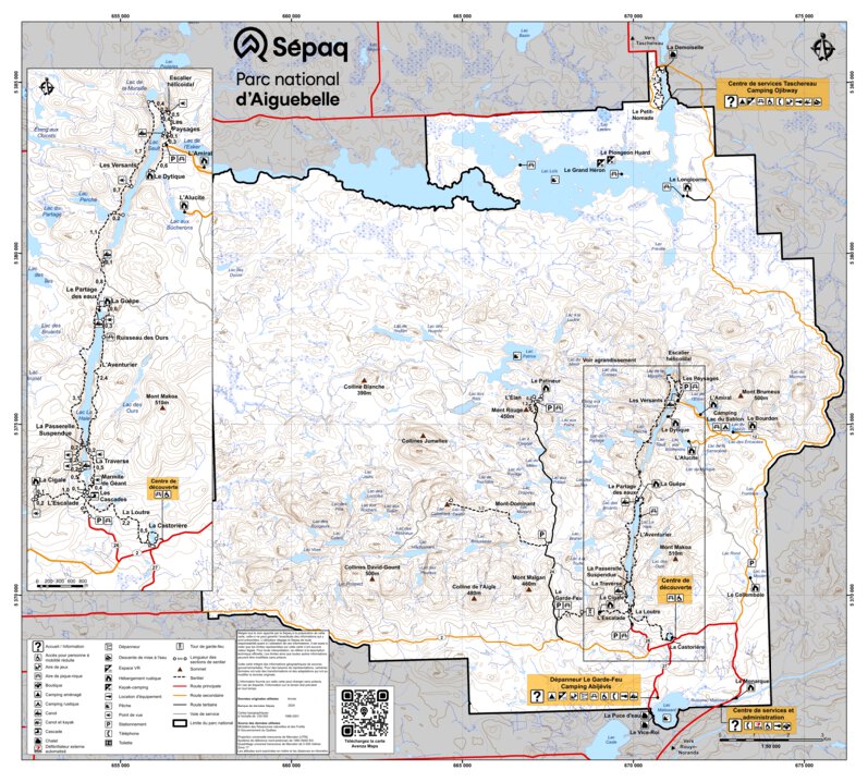 Parc national d’Aiguebelle : Carte générale Map by Sepaq | Avenza Maps