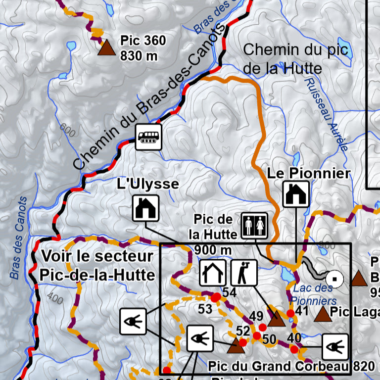 Parc national des Monts-Valin - Carte des activités hivernales Map by ...