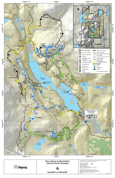 Parc national du Mont-Orford : Carte de vélo de montagne Map by Sepaq ...