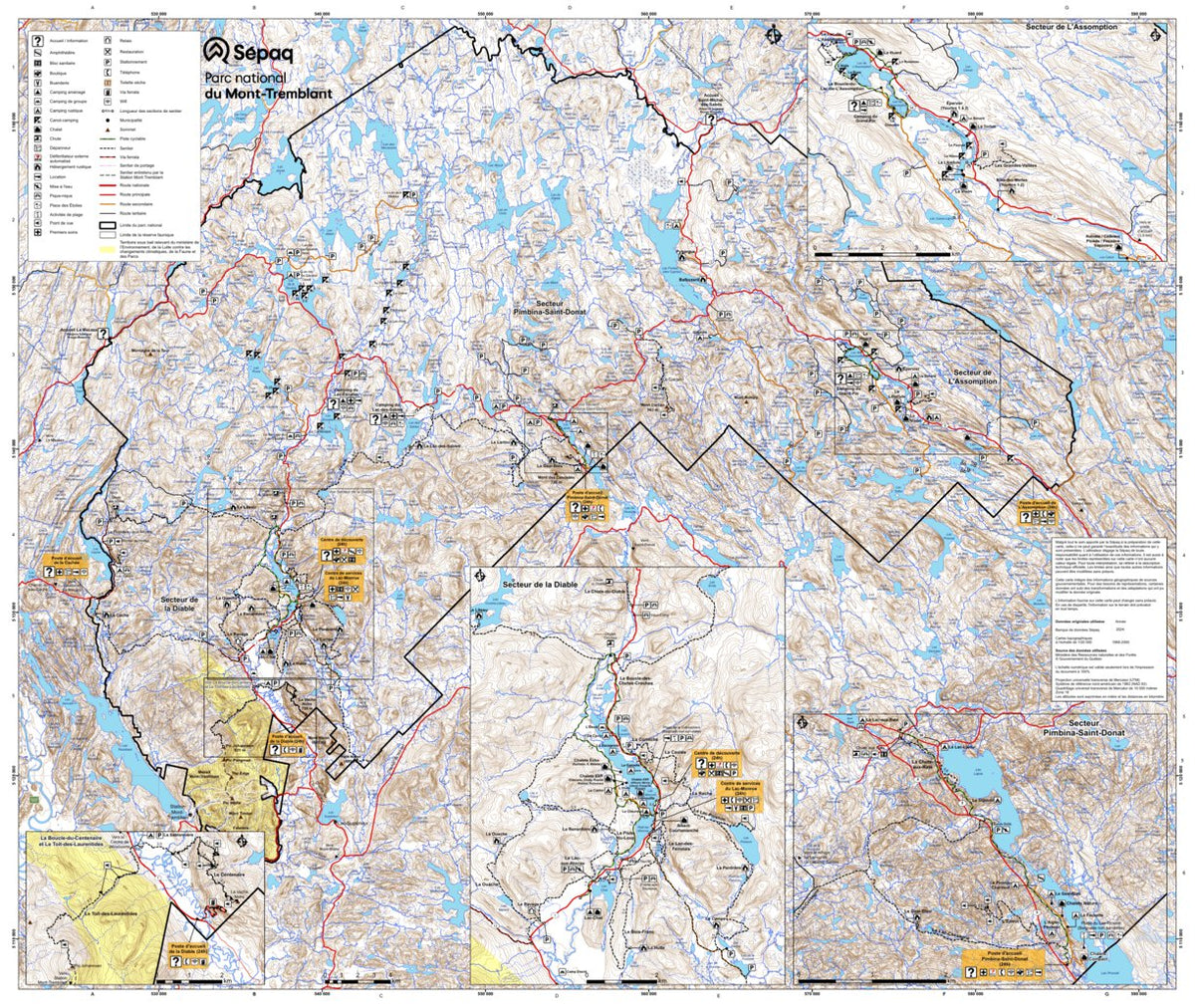 Parc National Du Mont Tremblant Carte Générale Map By Sepaq Avenza Maps