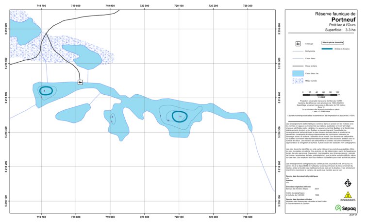 Petit lac à l'Ours (Portneuf) Map by Sepaq | Avenza Maps