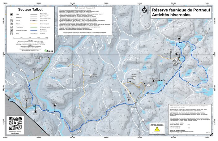 Réserve faunique de Portneuf - Carte des activités hivernales (Secteur ...