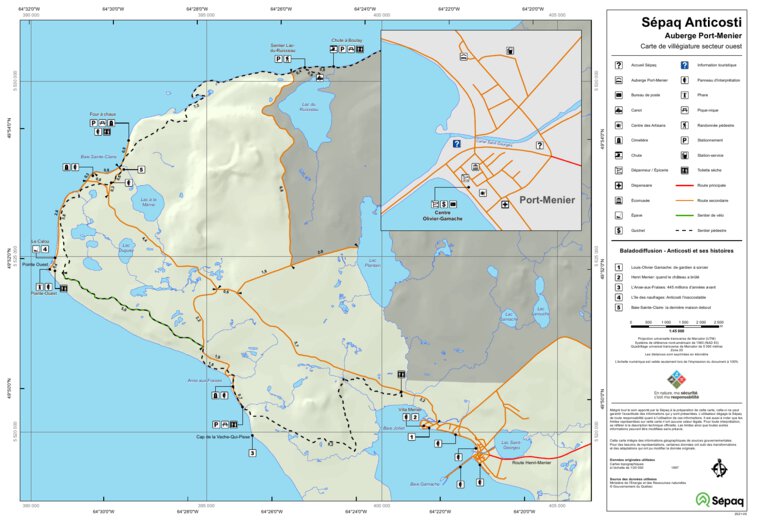 Sépaq Anticosti: Carte touristique de Port-Menier Map by Sepaq | Avenza ...