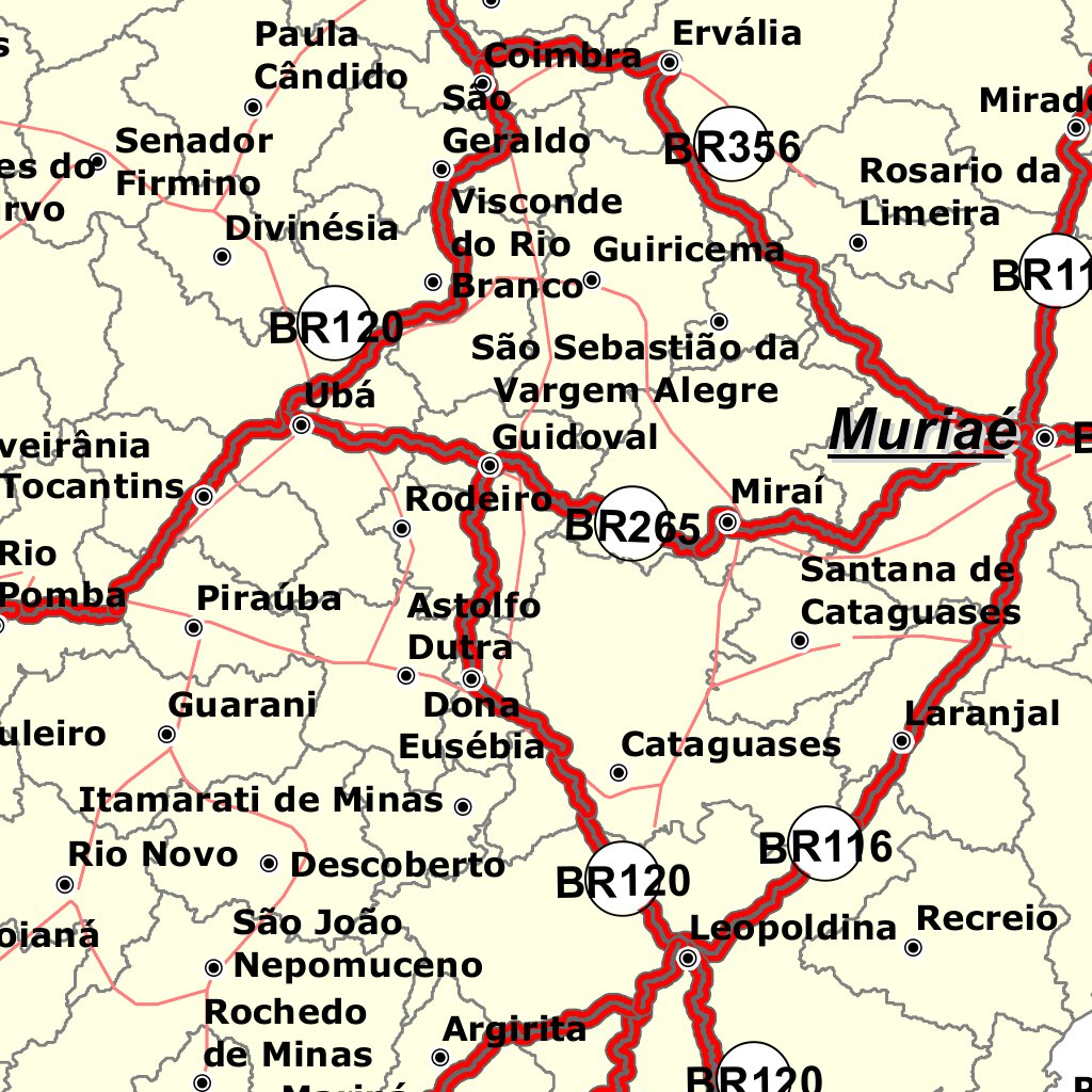 Mapa Rodoviário do Estado de Minas Gerais - BRASIL Map by Service Map ...