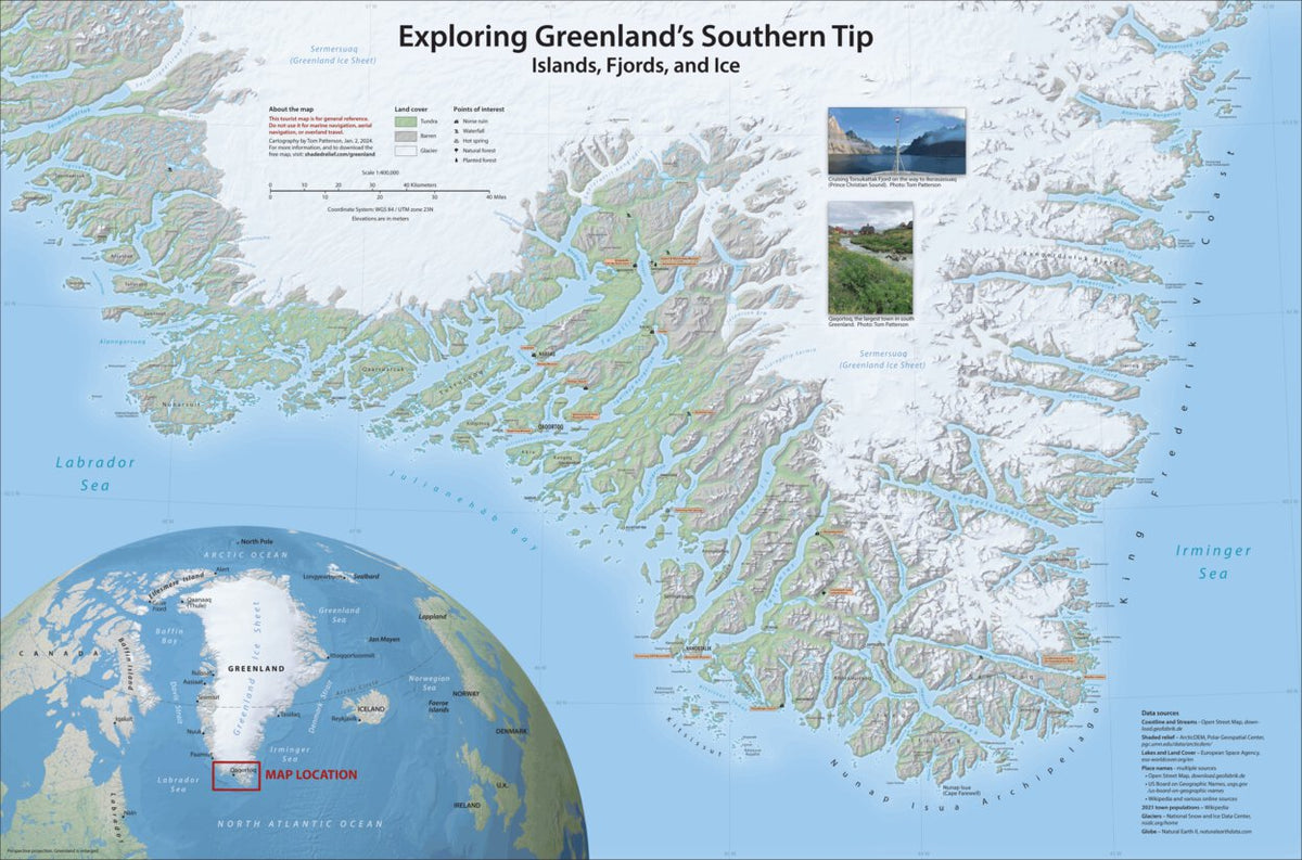 Exploring Greenland's Southern Tip - Islands, Fjords, and Ice Map by ...
