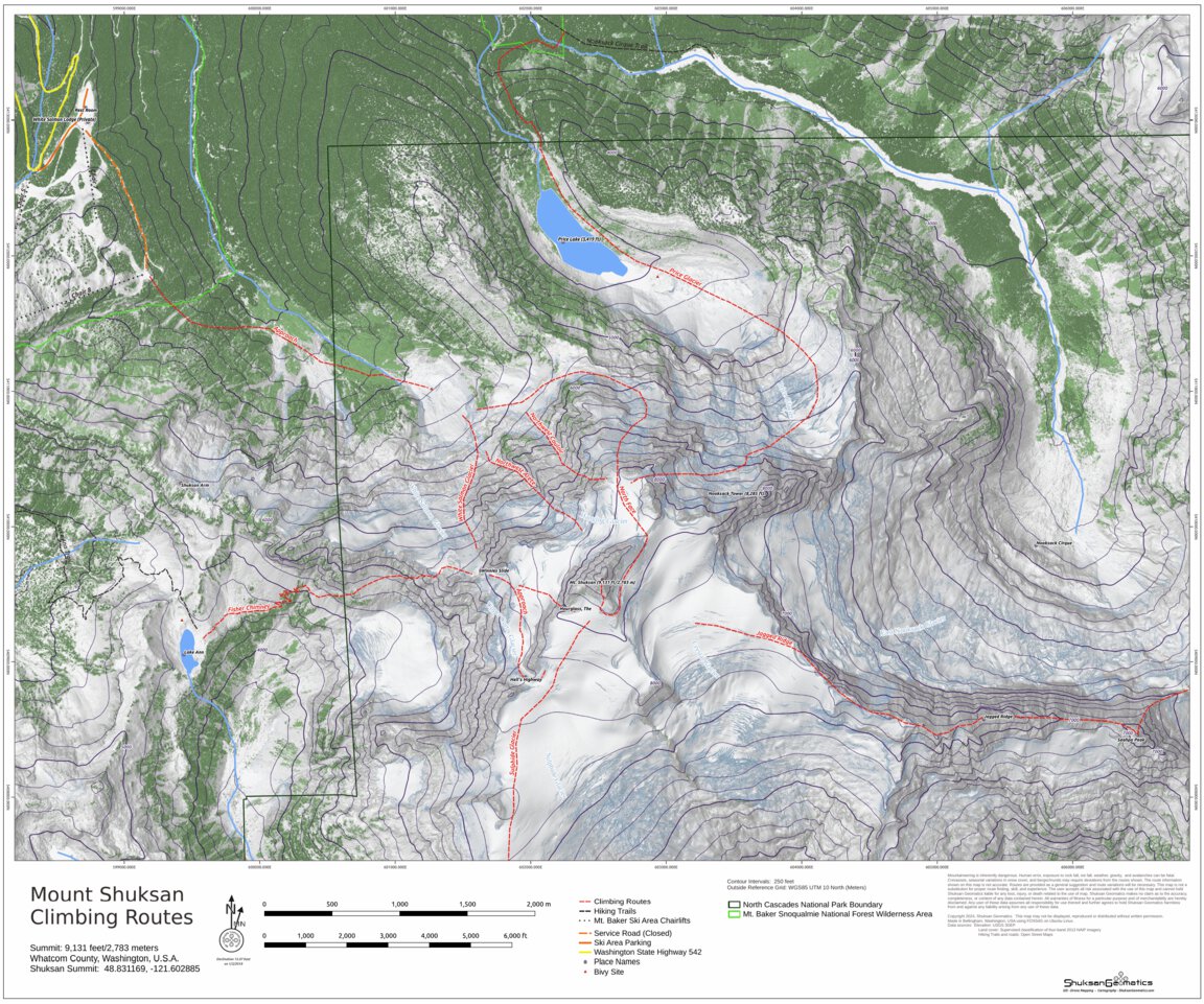 Mount Shuksan Climbing Routes Map by Shuksan Geomatics | Avenza Maps